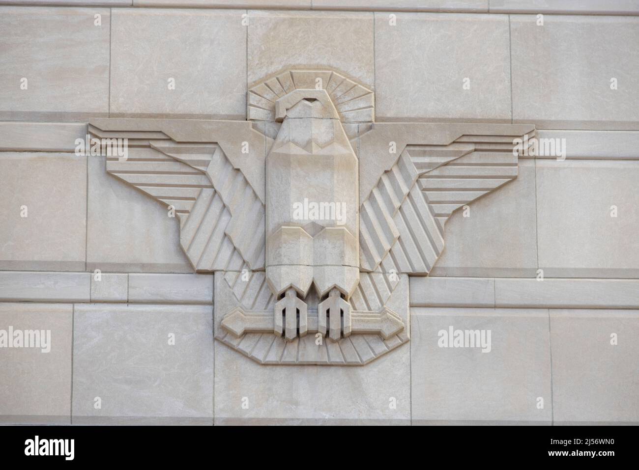 detail of carved stone, The Charles Stewart Mott Foundation Building ...