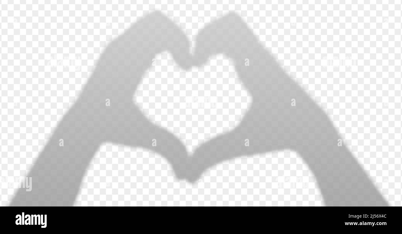 Shadow overlay of hands. Loving Gesture reflection on wall. Transparent ...