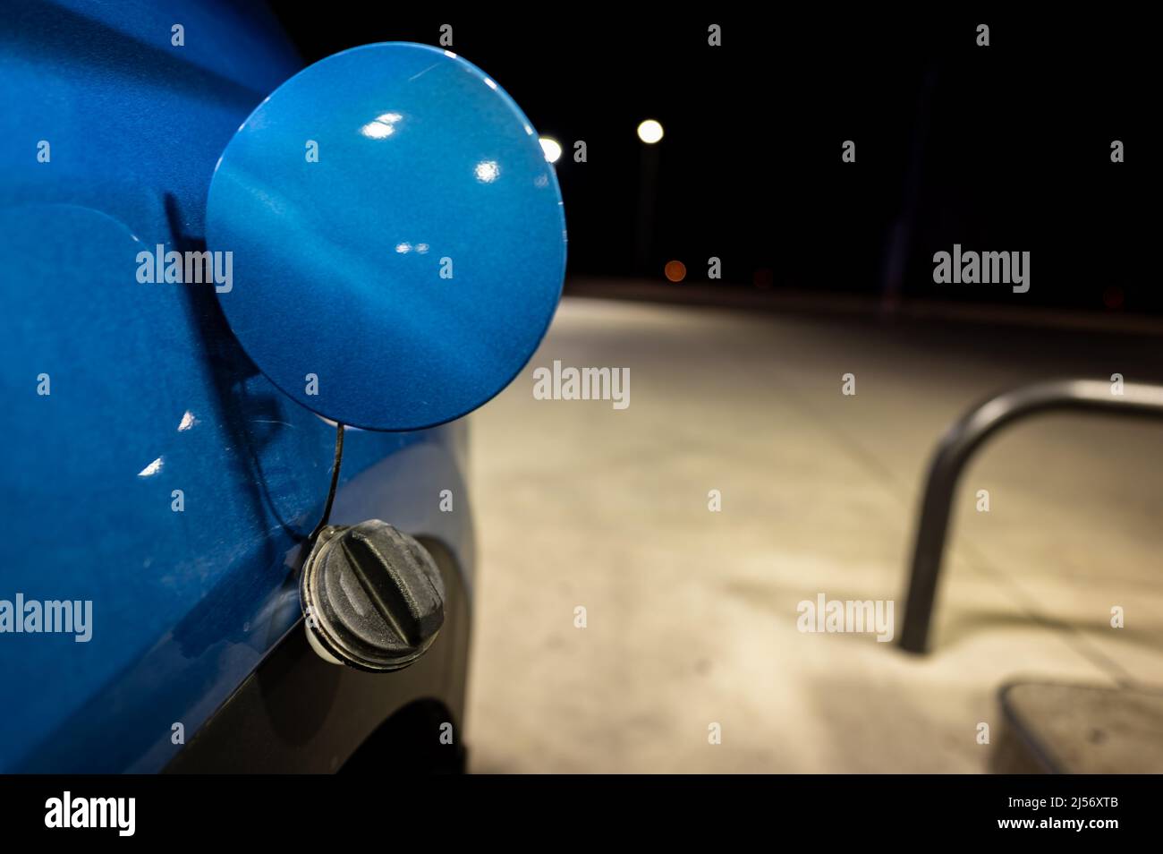 Open lid and removed gas cap of a vehicle ready to be fueled Stock ...