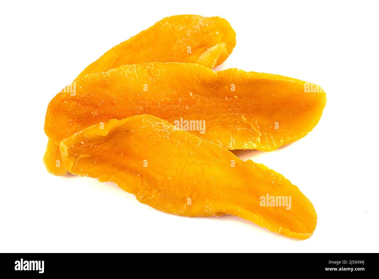 Dehydrated Mango Strips on a White Background Stock Photo - Alamy