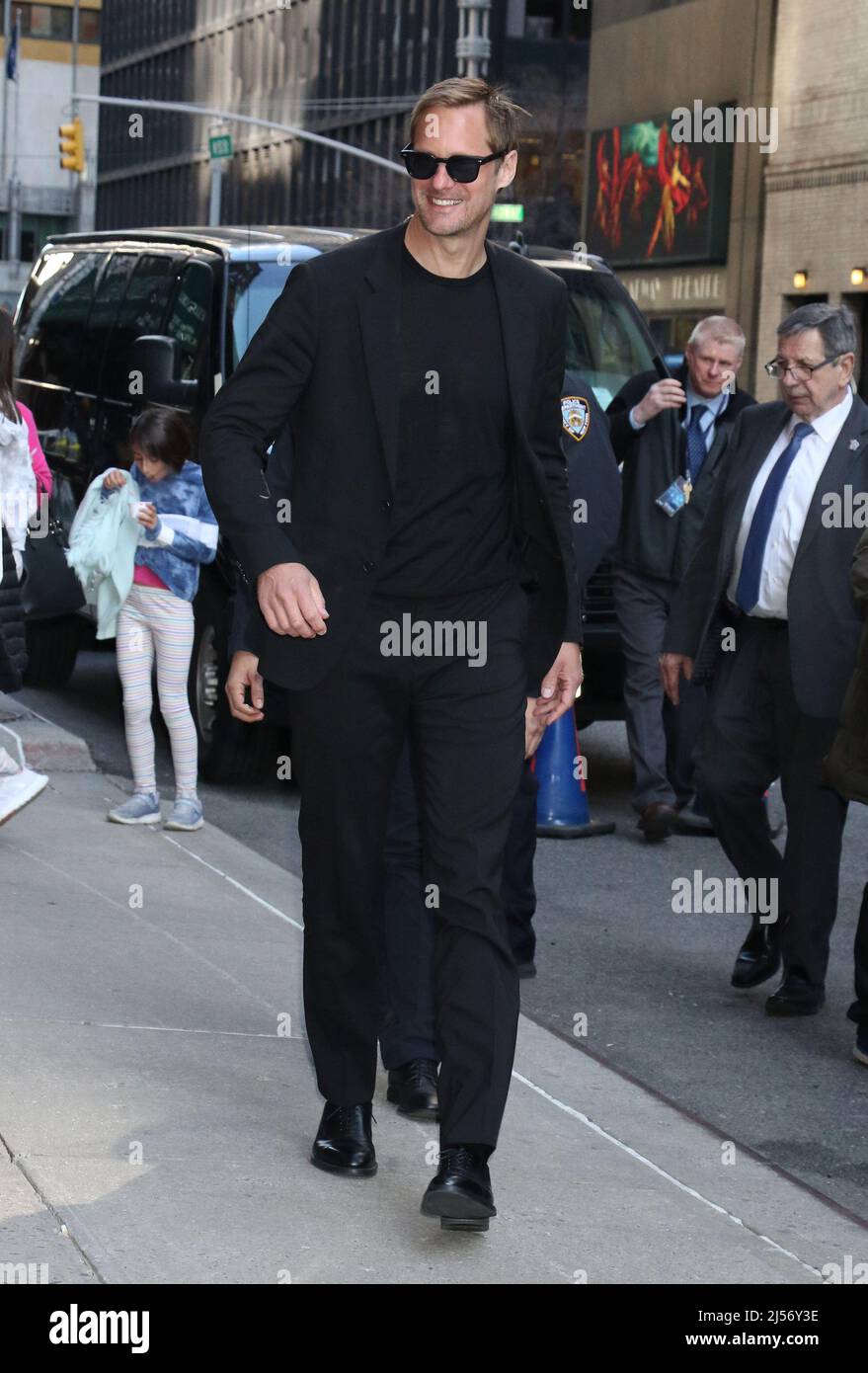 New York, NY, USA. 20th Apr, 2022. Alexander Skarsgard at The Late Show ...