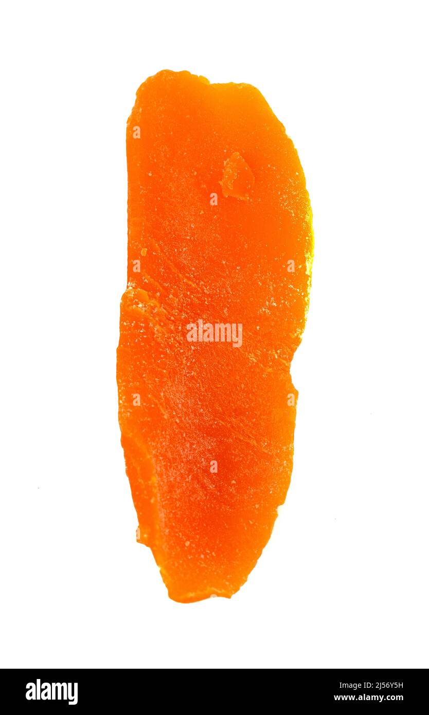 Candied Mango Strips on a White Background Stock Photo - Alamy