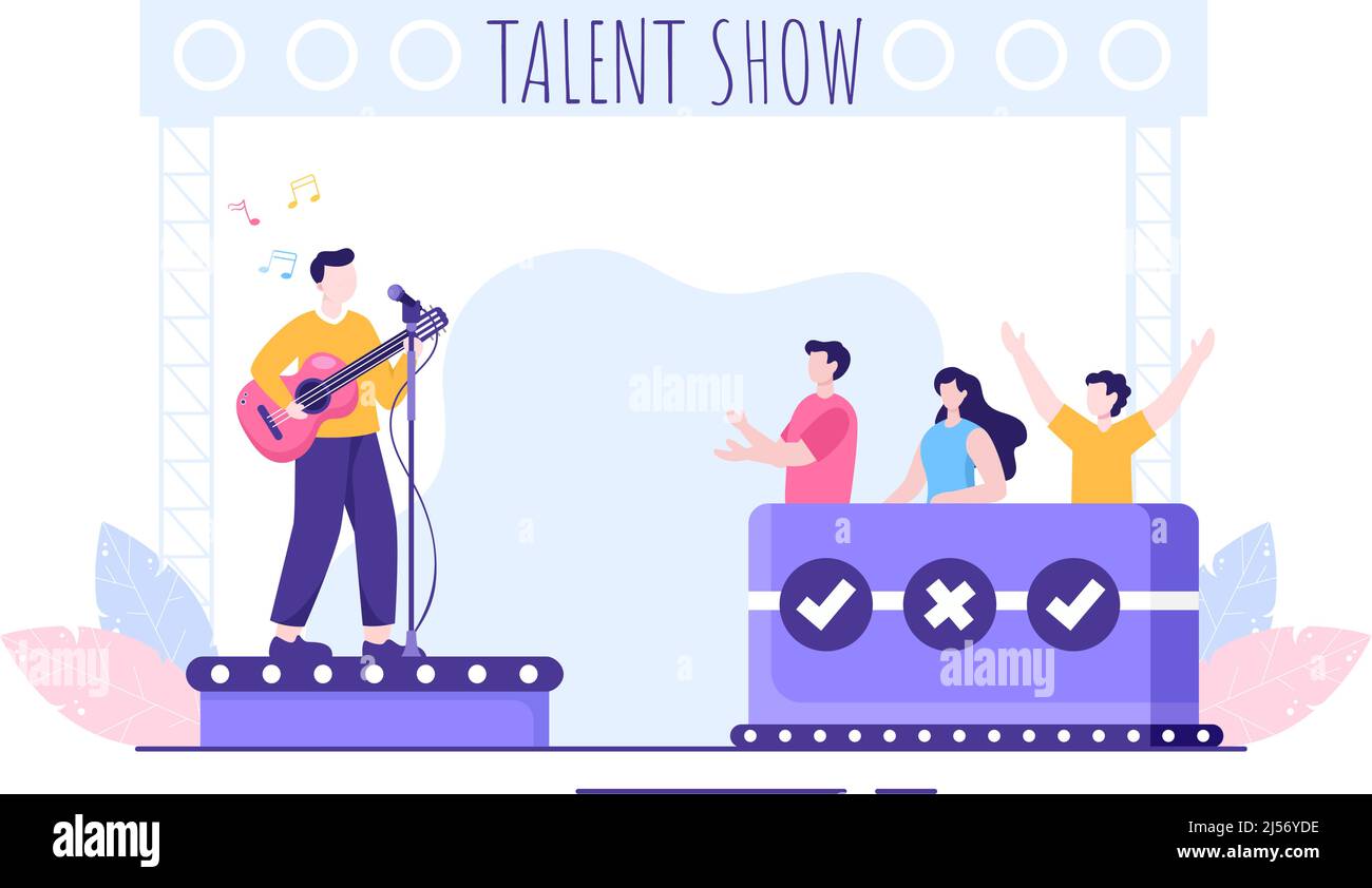 Talent Show with Contestants Displaying their Skill on Stage or Podium ...