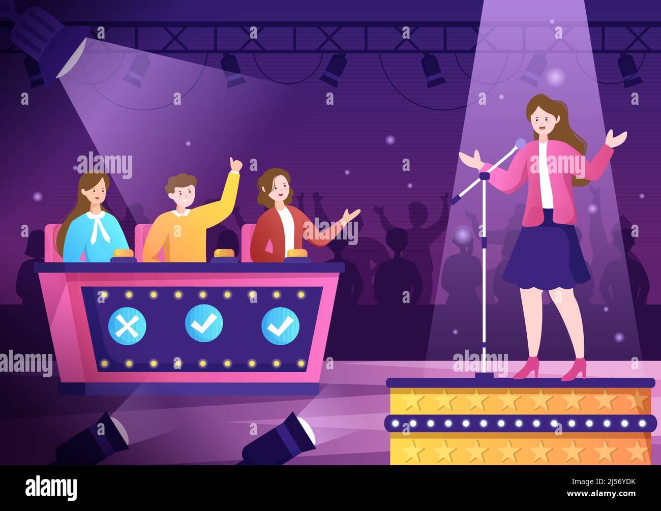 Talent Show with Contestants Displaying their Skill on Stage or Podium ...