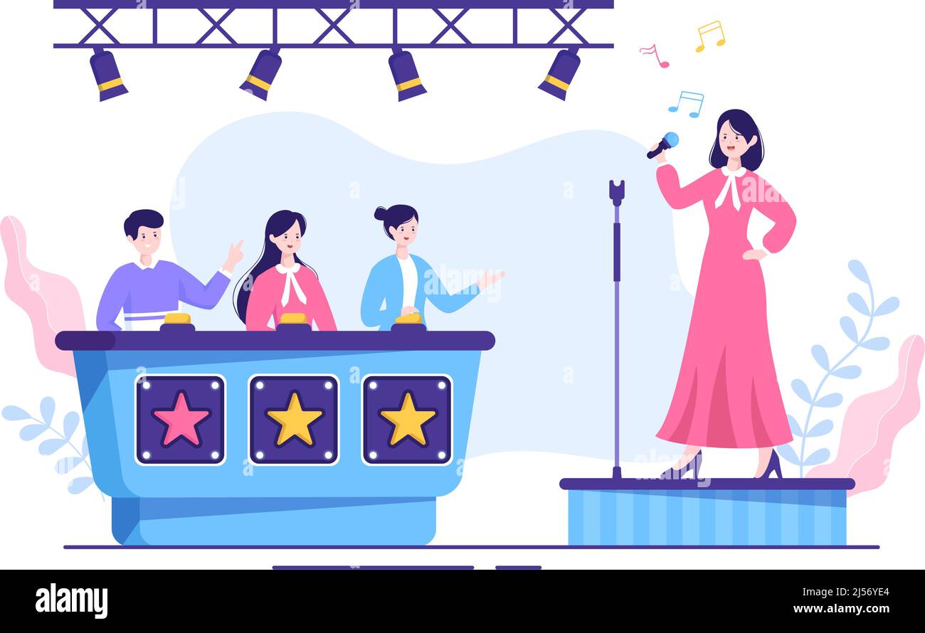 Talent Show with Contestants Displaying their Skill on Stage or Podium ...