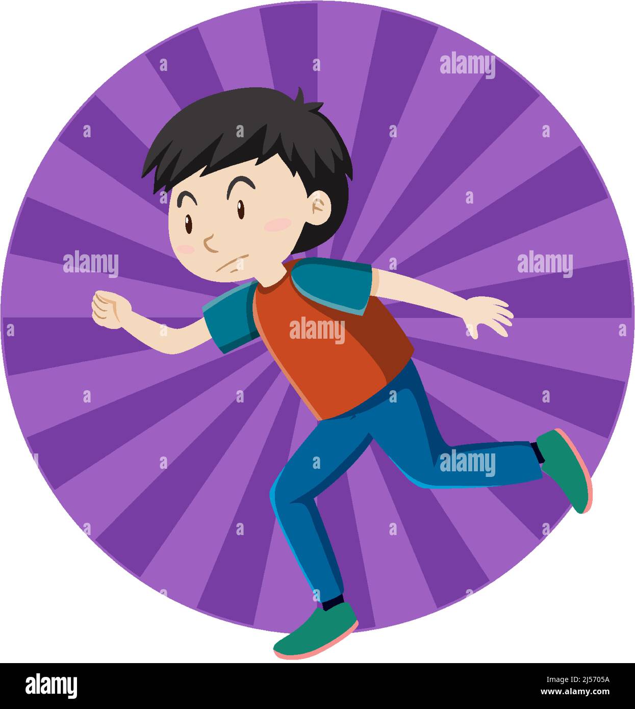 Active boy simple cartoon character illustration Stock Vector Image ...