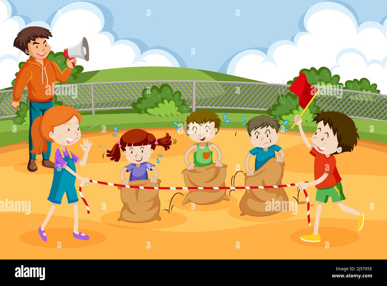 Kids doing physical activity illustration Stock Vector Image & Art - Alamy