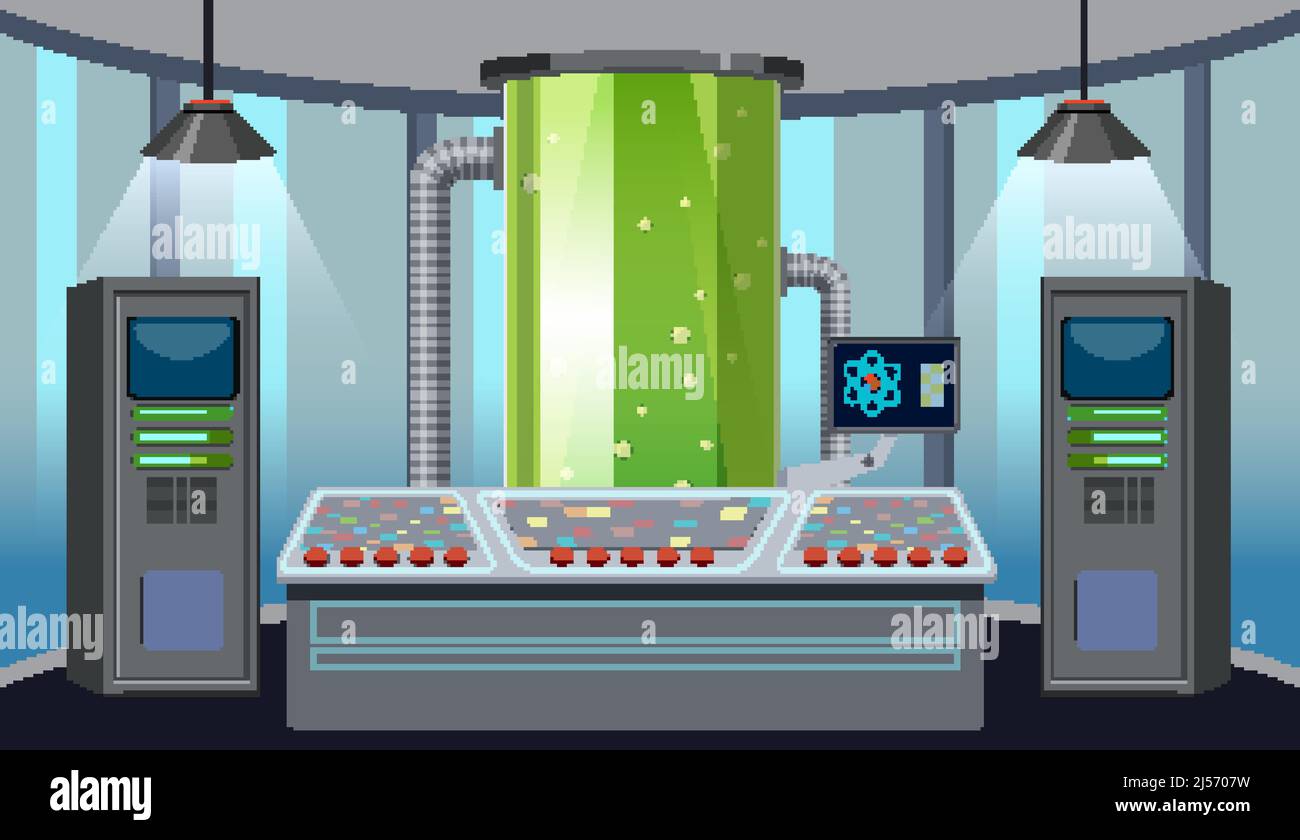 Science laboratory room for chemical experiments illustration Stock ...