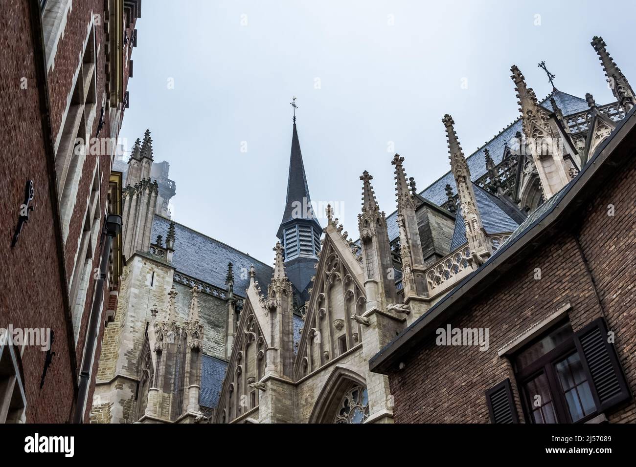 Architectural detail of the St. Rumbold's Cathedral, a Belgian ...