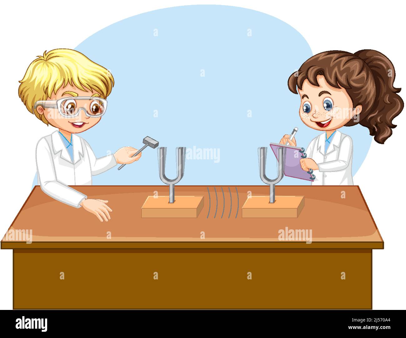 Scientist kids doing science experiment illustration Stock Vector Image ...
