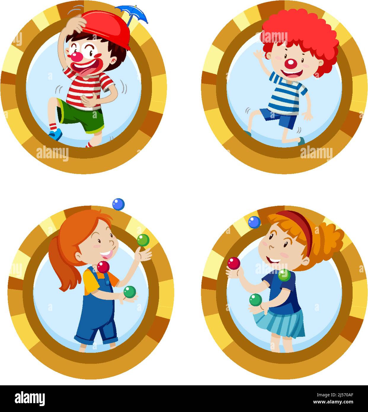 Set of different cartoon characters illustration Stock Vector Image ...