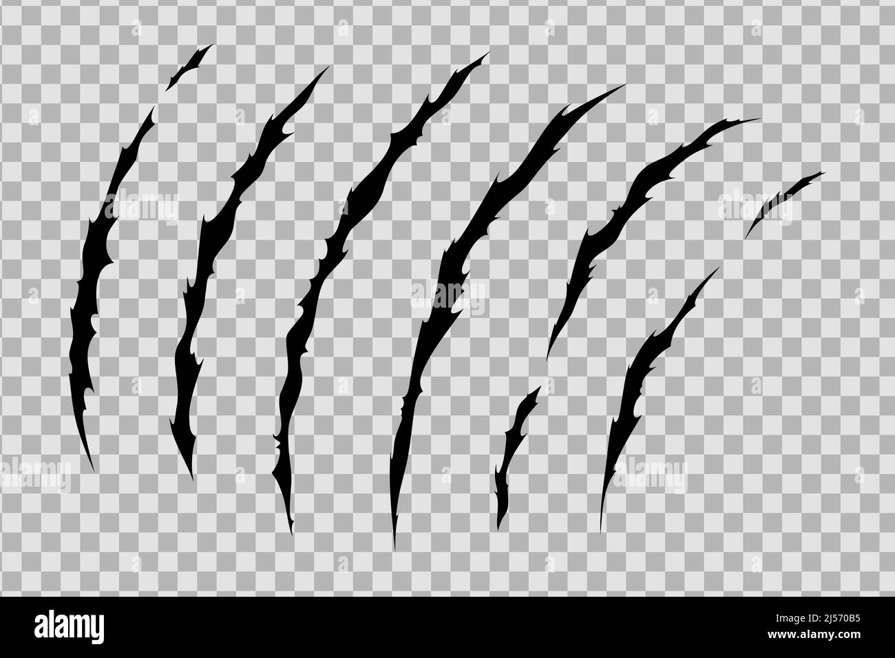 Claw scratches of wild animal. Cat scratches marks isolated in ...