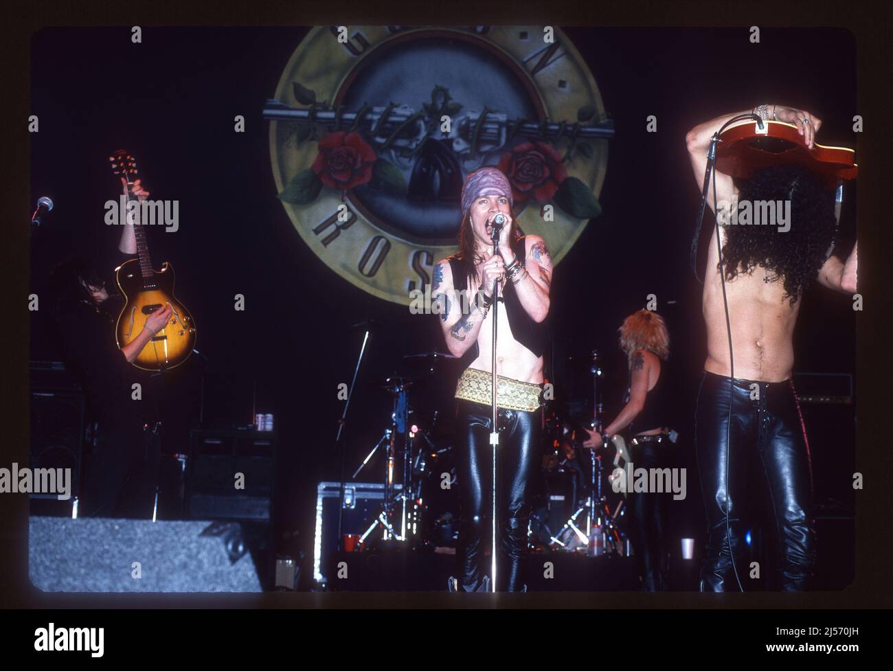 Guns N Roses performing on stage in 1988 Credit: Jeffrey Mayer / Rock ...