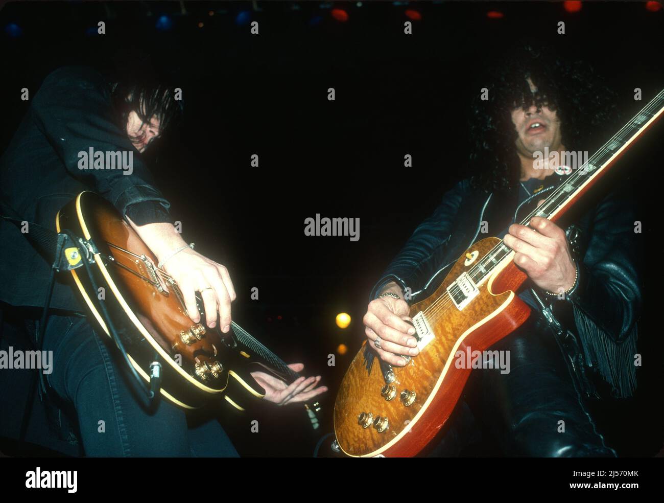 Guns N Roses performing on stage in 1988 Credit: Jeffrey Mayer / Rock ...