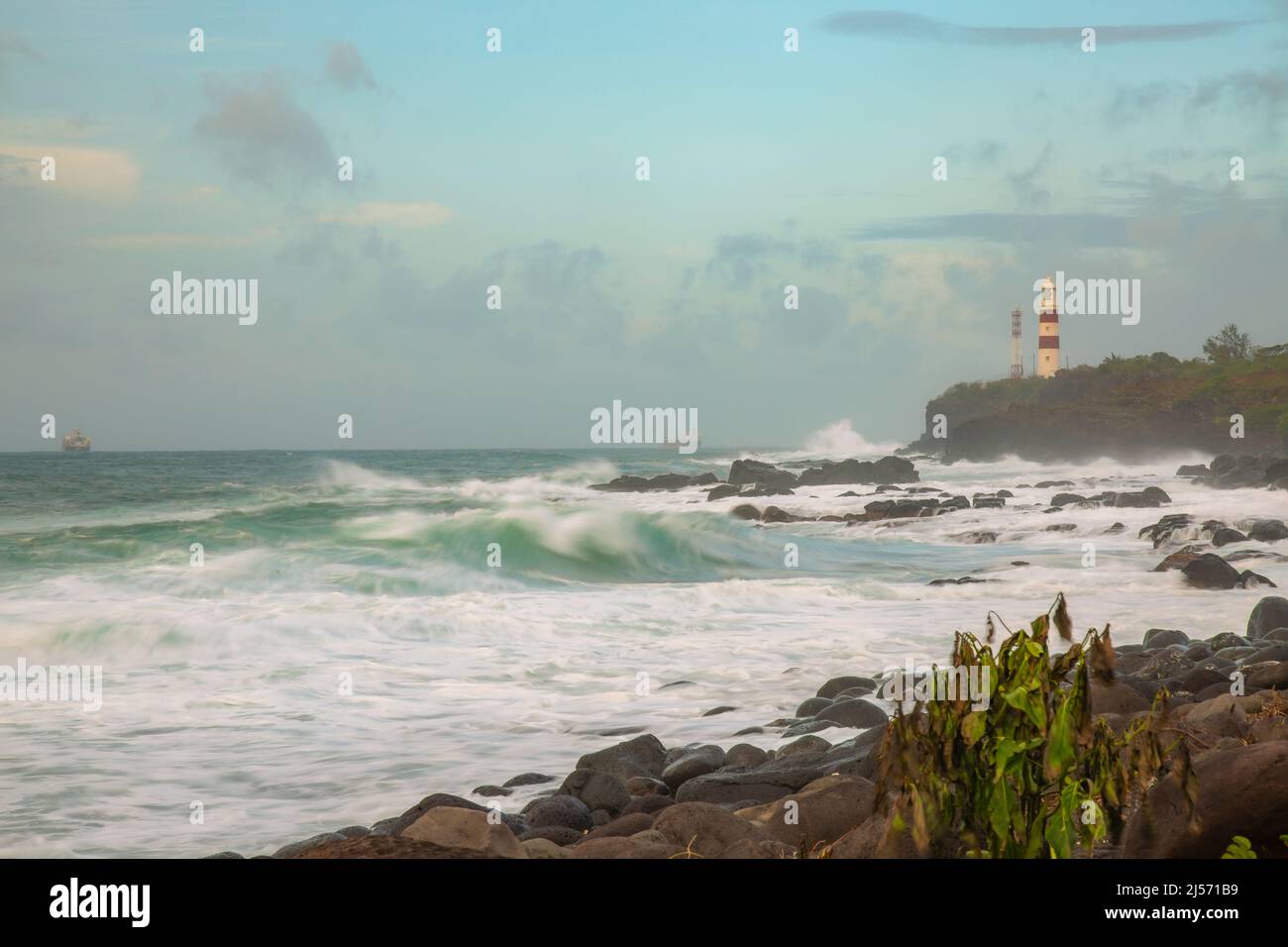 The Albion Lighthouse, otherwise known as the Pointe aux Caves ...