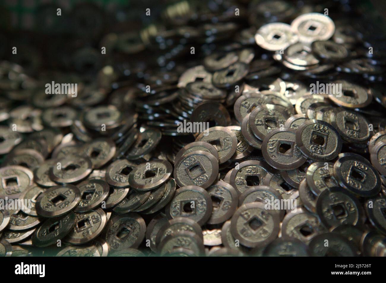 Traditional Balinese coins with hollow known as "pis bolong/jinah ...
