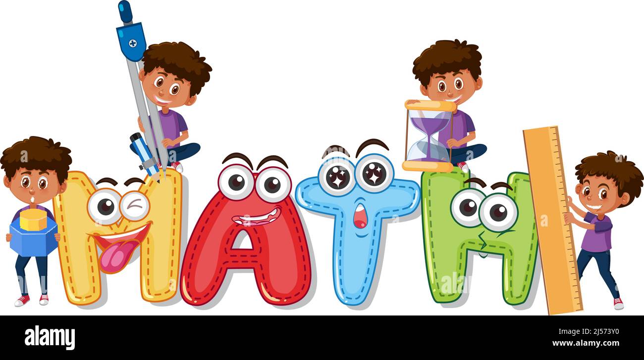 Font design for math and happy children illustration Stock Vector Image ...