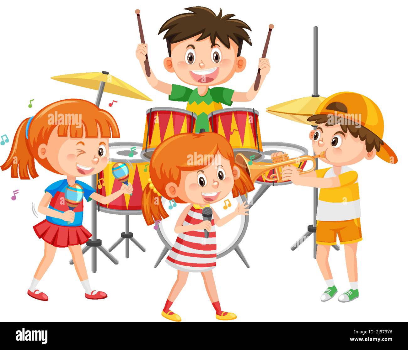 Group of children music band illustration Stock Vector Image & Art - Alamy
