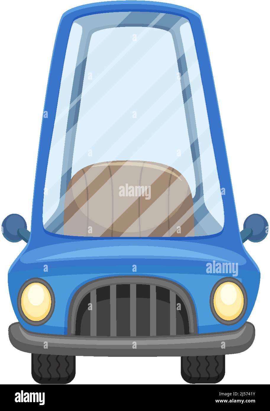 Isolated cartoon empty car on white background illustration Stock ...