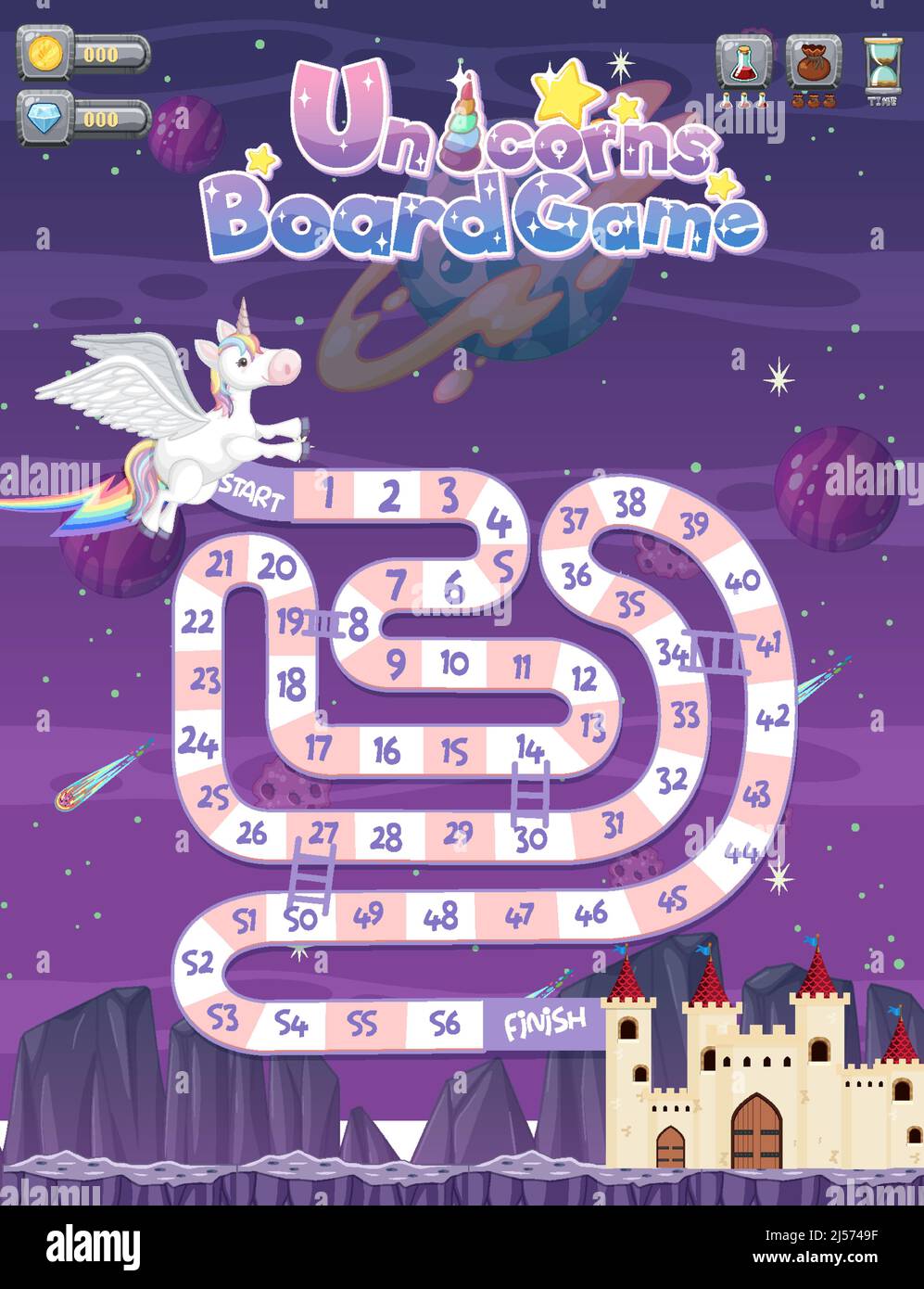 Candyland Board Game Template