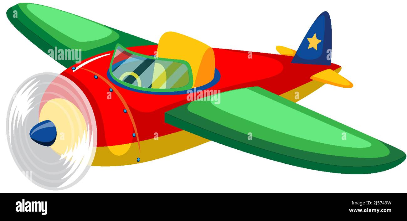 Cute colourful airplane on white background illustration Stock Vector ...