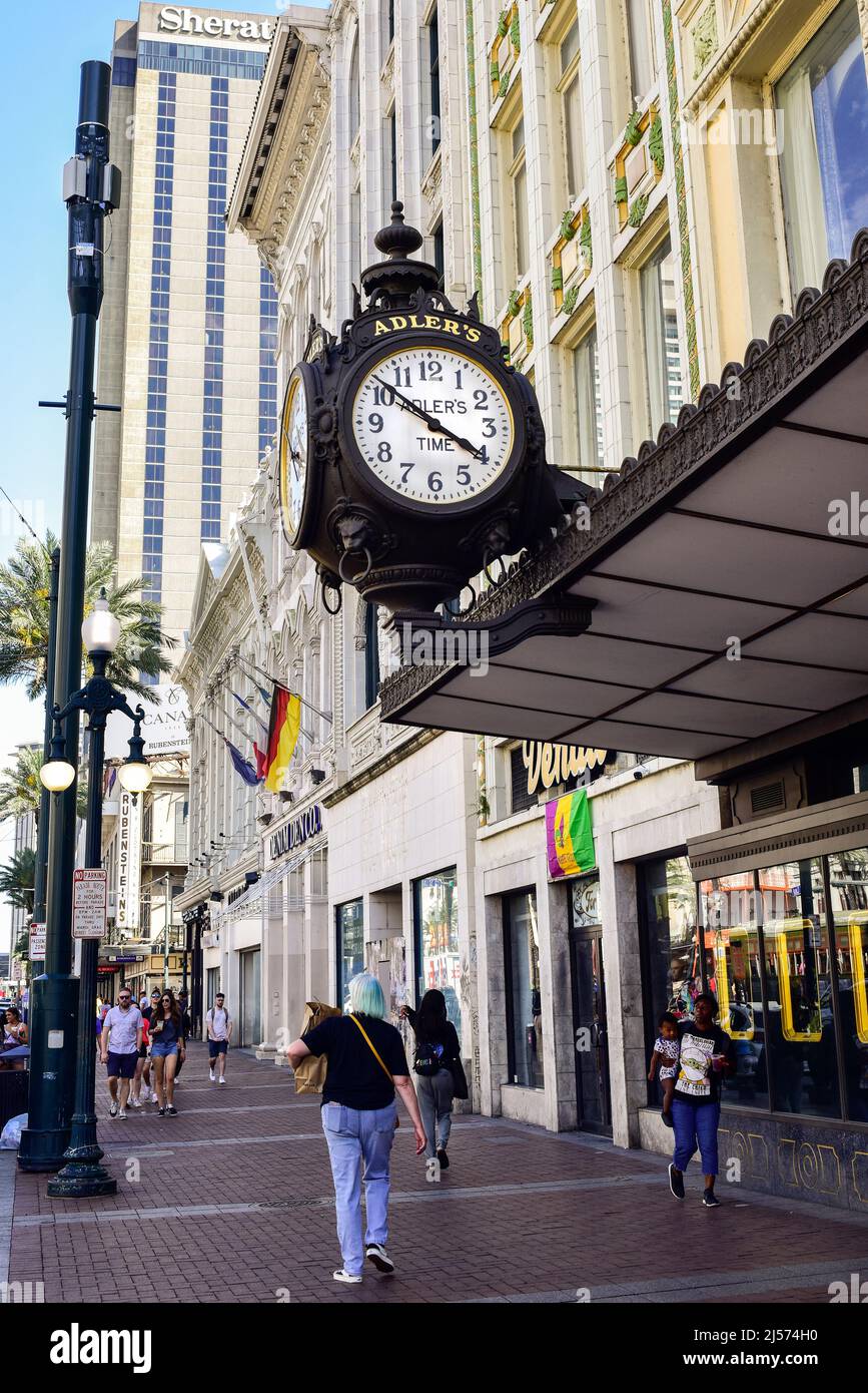 Canal Street scene, day time, New Orleans, Louisiana Stock Photo - Alamy