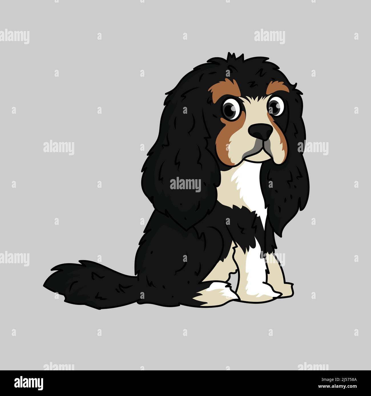 Cute puppy cavalier king Stock Vector Images - Alamy