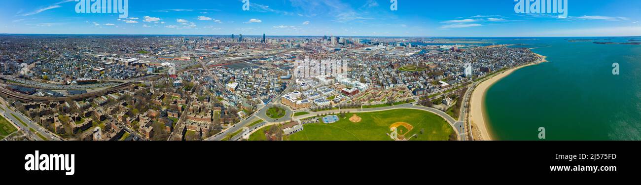 Boston Downtown Financial District and Back Bay skyline panoramic ...