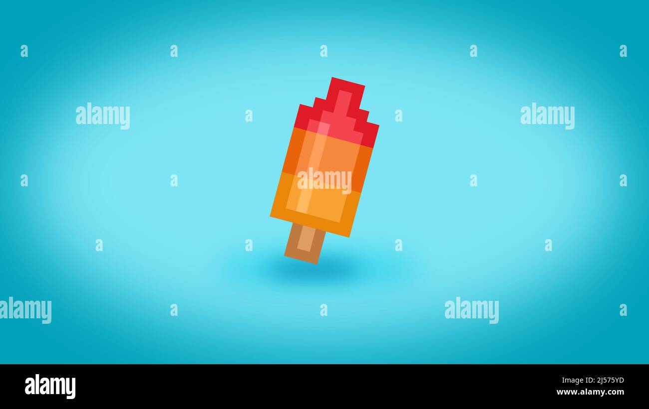 Pixel raket popsicle background - high resolution 8 bit wallpaper Stock ...