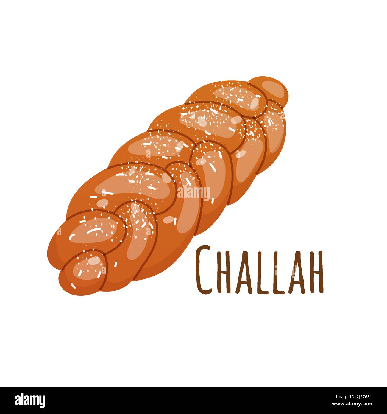 Traditional Sabbath bread challah.Vector illustration on white ...