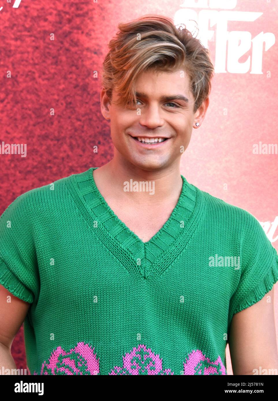 Los Angeles, California, USA 20th April 2022 Actor Garrett Clayton ...
