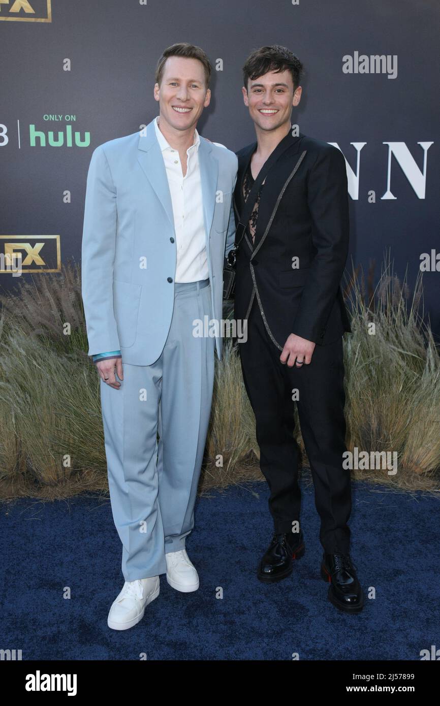 Dustin Lance Black and Tom Daley attend the premiere of FX's "Under The ...