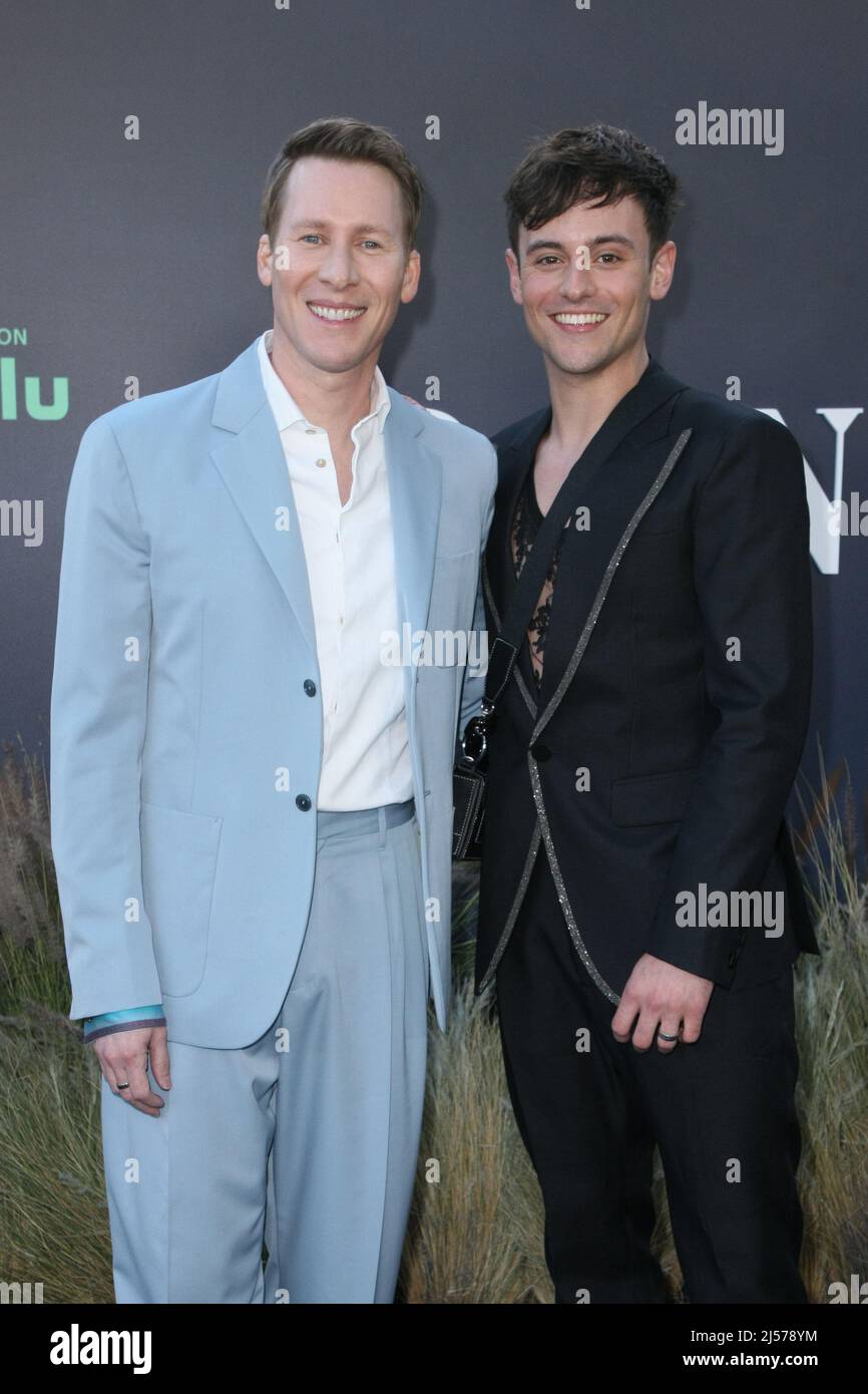 Dustin Lance Black and Tom Daley attend the premiere of FX's "Under The ...