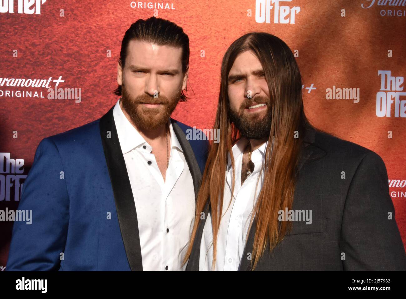 Los Angeles, California, USA 20th April 2022 Actor Jesse Kove and Weston Coppola Cage attend ...