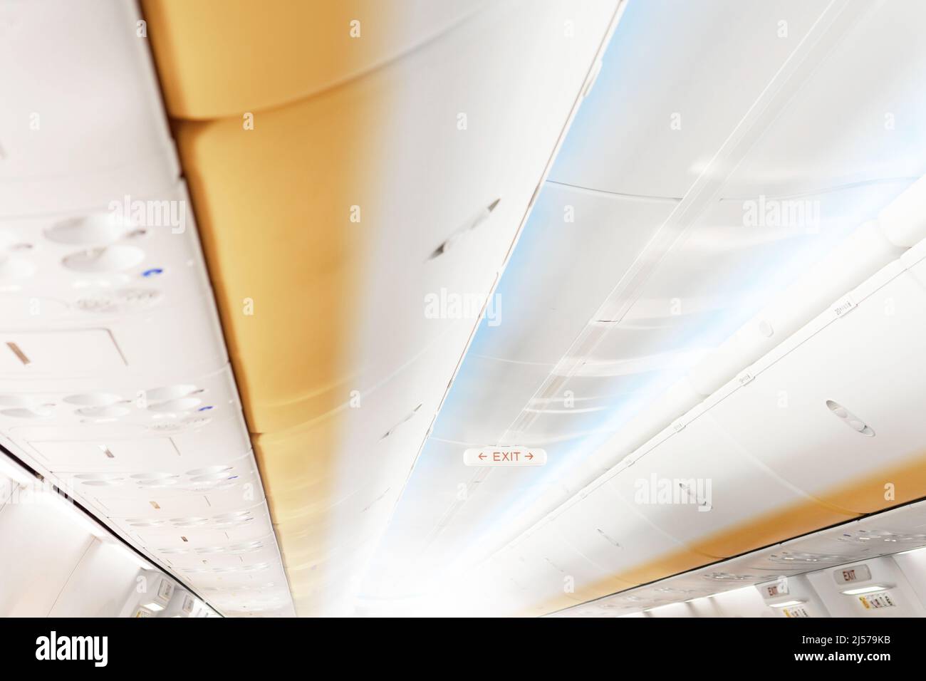 Overhead panel passenger service unit in an aircraft Stock Photo - Alamy