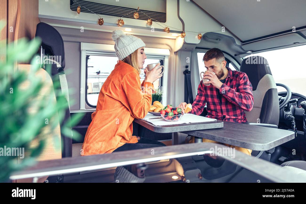 Motorhome breakfast hi-res stock photography and images - Alamy