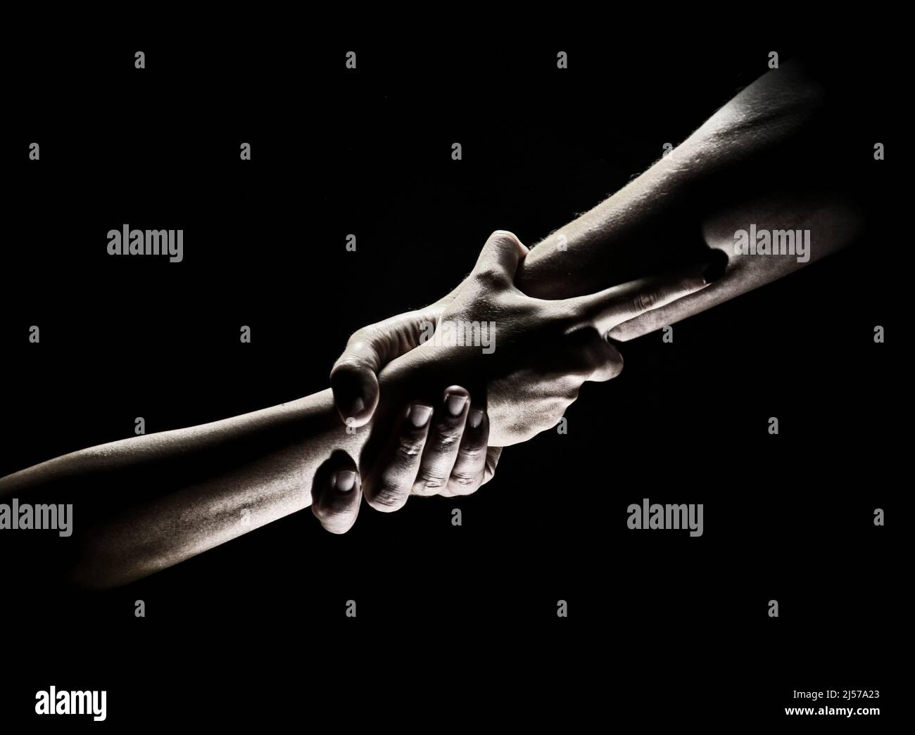 Two trength ands. Helping hand to a friend. Rescue or helping gesture ...