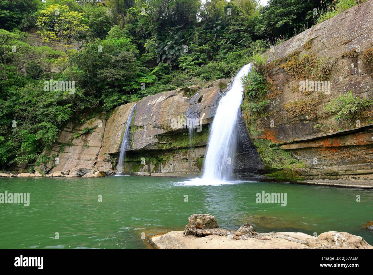 Lingjiao Waterfall a waterfall located in Pingxi District, New Taipei ...