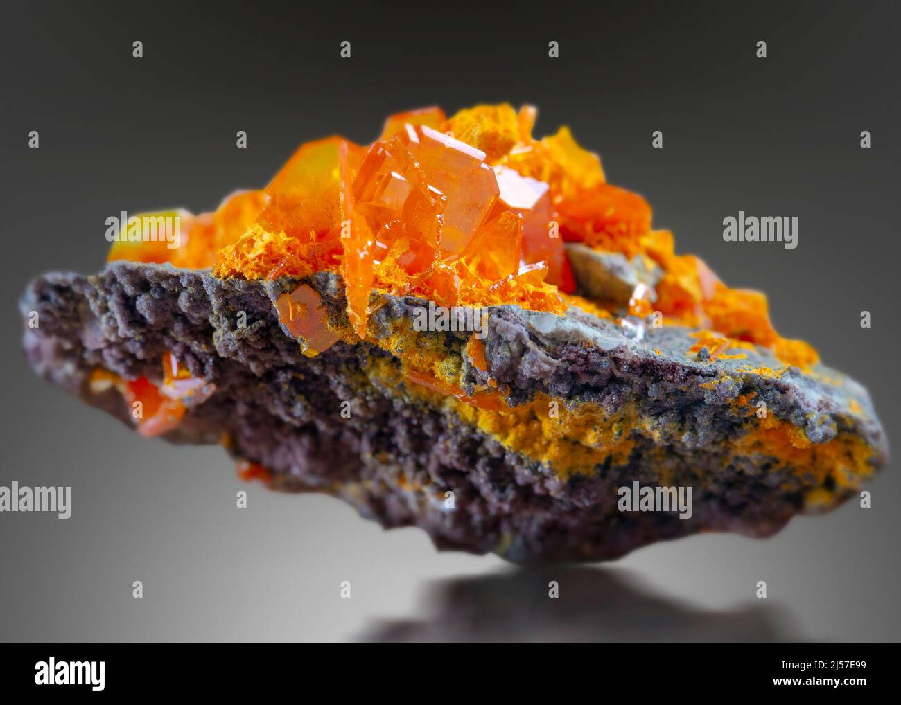 wulfenite mineral specimen stone rock geology gem crystal Stock Photo ...