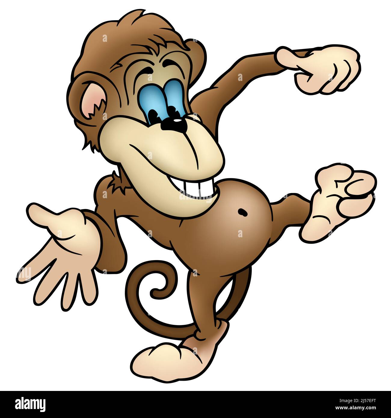 Brown Monkey with Blue Eyes is Dancing Stock Vector Image & Art - Alamy