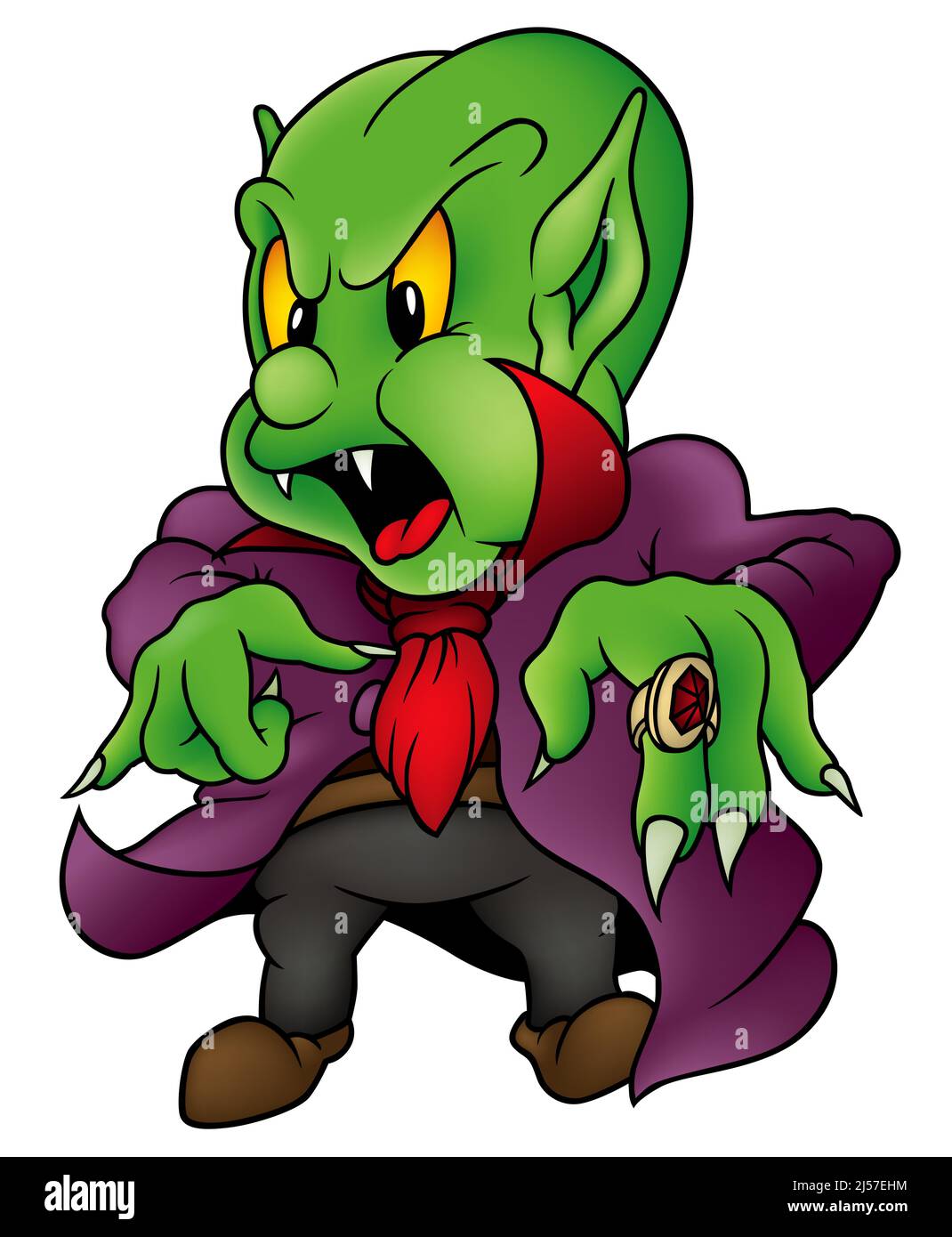 Green Vampire with a Purple Cape Stock Vector Image & Art - Alamy
