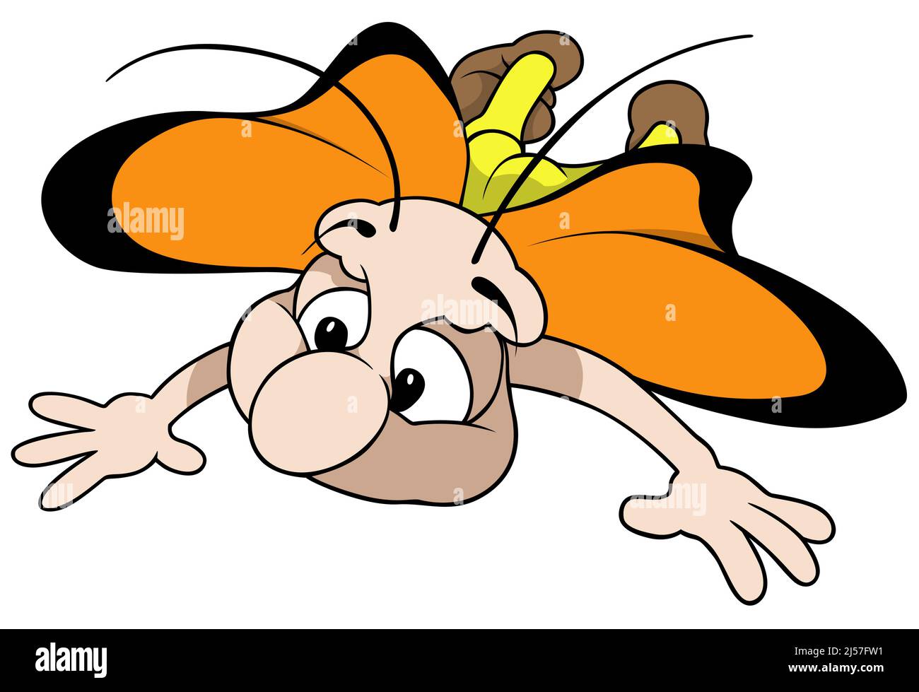 Flying Butterfly with Orange Wings Stock Vector Image & Art - Alamy