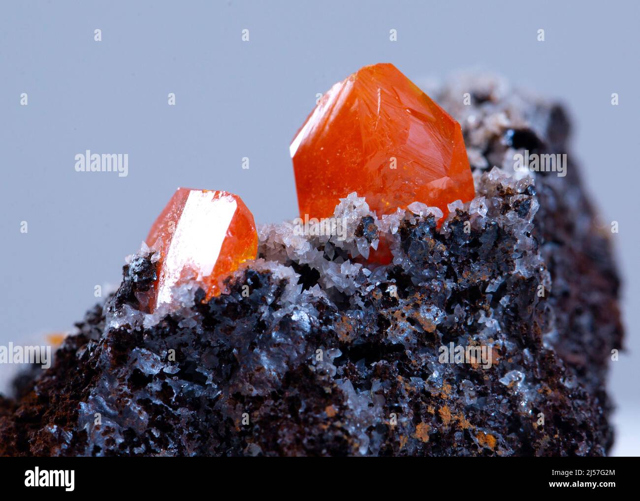 wulfenite mineral specimen stone rock geology gem crystal Stock Photo ...