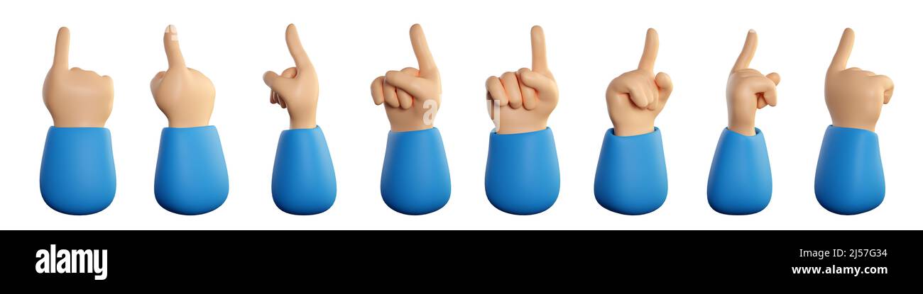 Pointing human hands set. Touch, click or attention one finger sign of ...