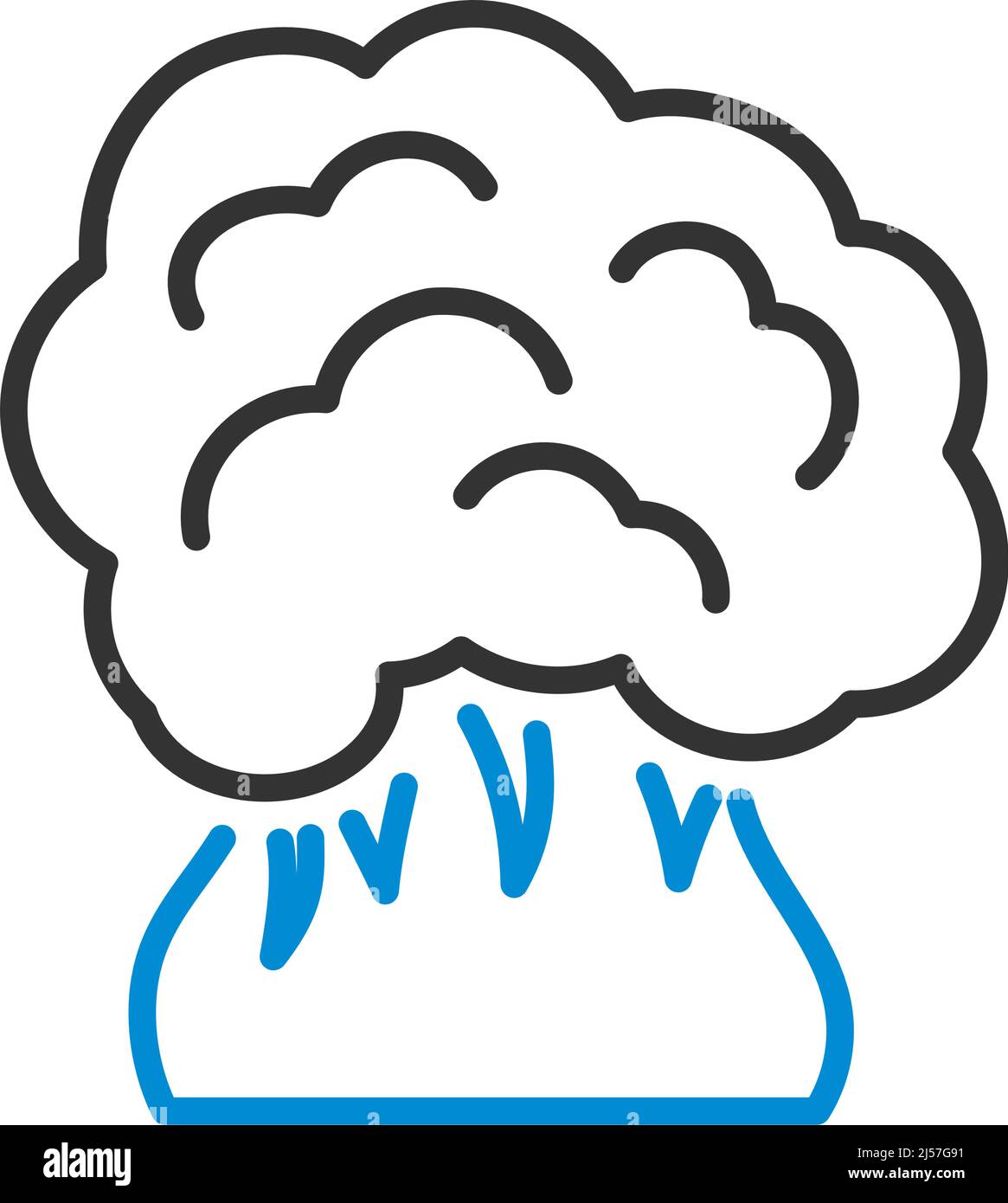 Fire And Smoke Icon. Editable Bold Outline With Color Fill Design ...