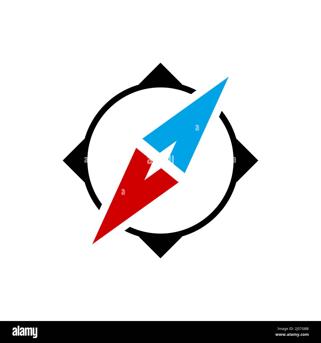 Compass sign design template. Adventure or travel sign icon with arrow ...