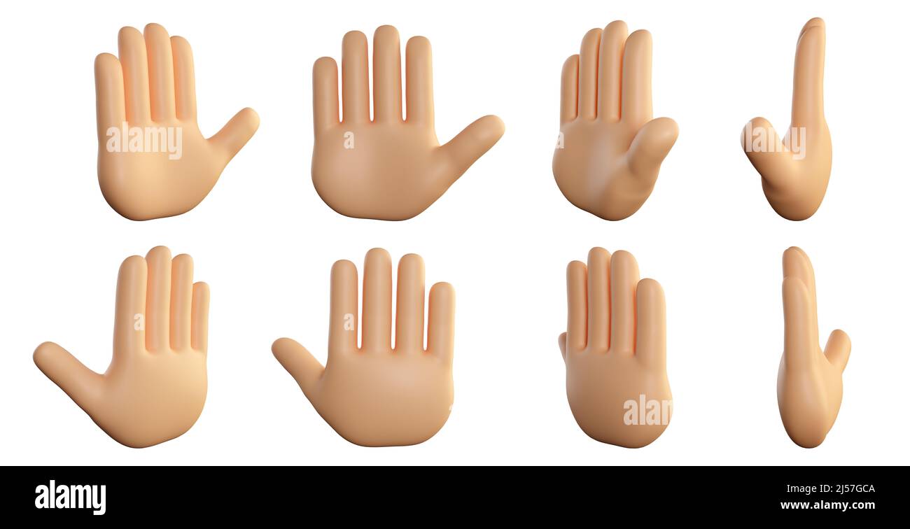 Human hand palm. Five fingers gesture. Welcome, hello, greeting or ...