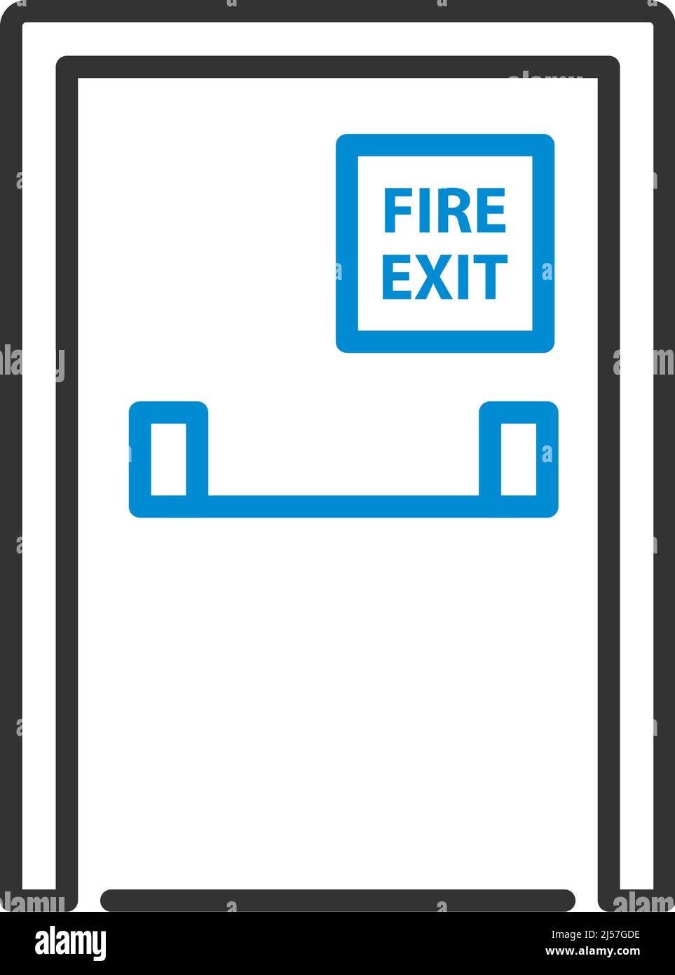 Fire Exit Door Icon. Editable Bold Outline With Color Fill Design ...