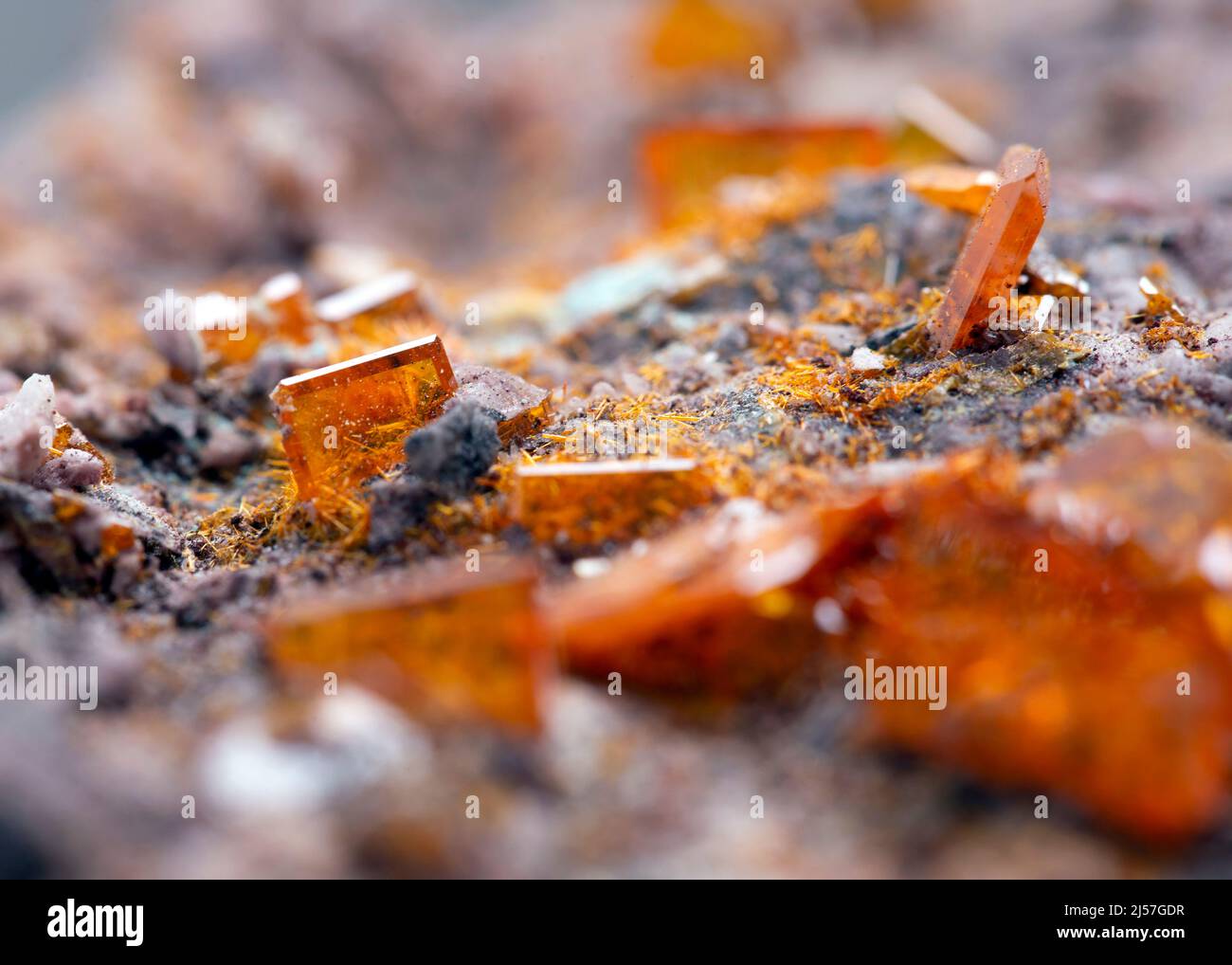 wulfenite mineral specimen stone rock geology gem crystal Stock Photo ...