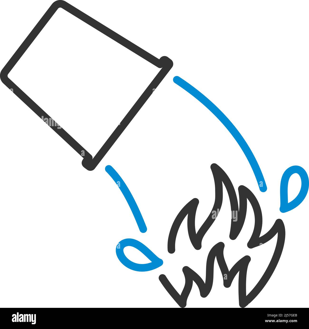 Fire Bucket Icon. Editable Bold Outline With Color Fill Design. Vector ...